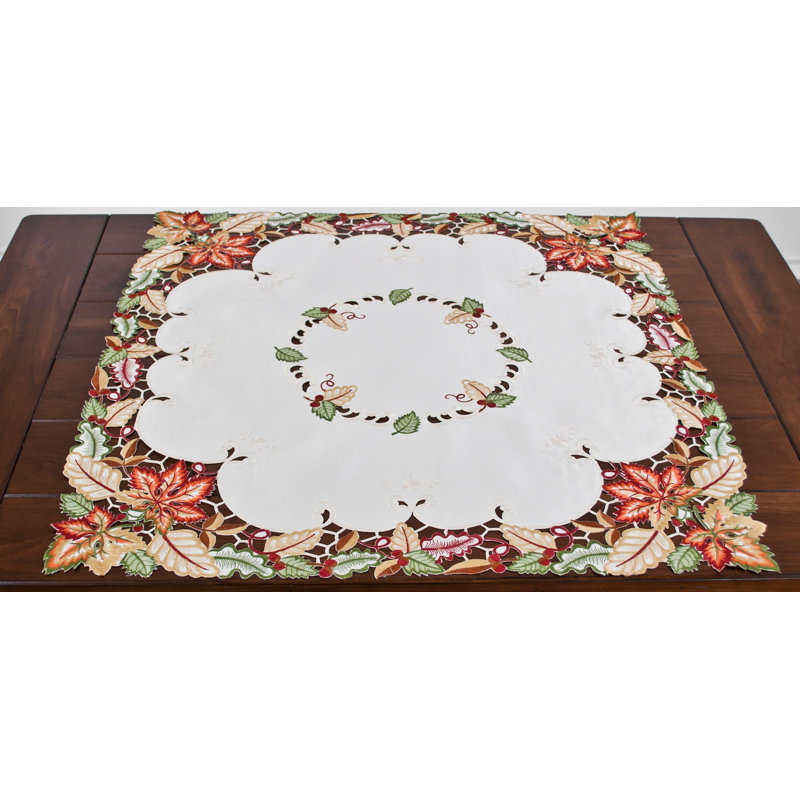 Winston Porter Quackenbush Fall Maple Leaf Square Table Topper (33" Square) | Wayfair
